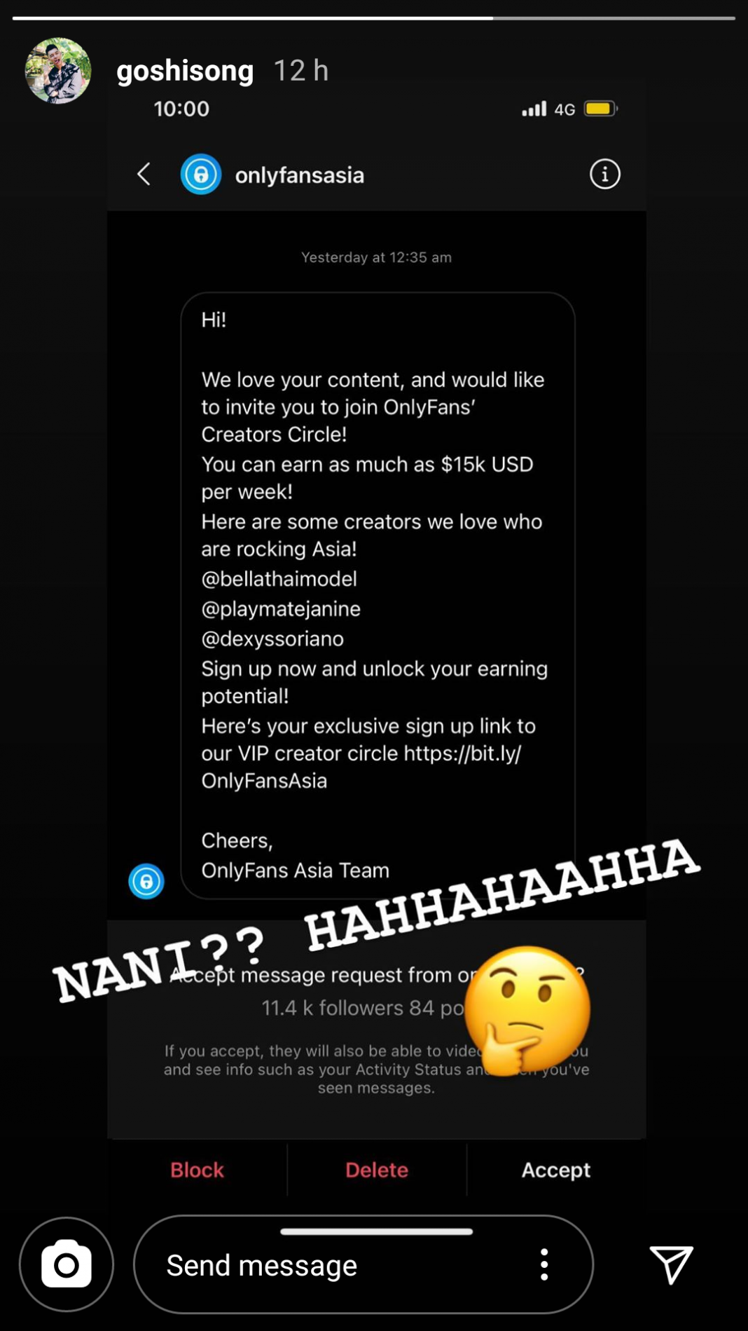Dee Kosh's Talent Go Shi Song Offered USD$15K To Join OnlyFans - Hype ...