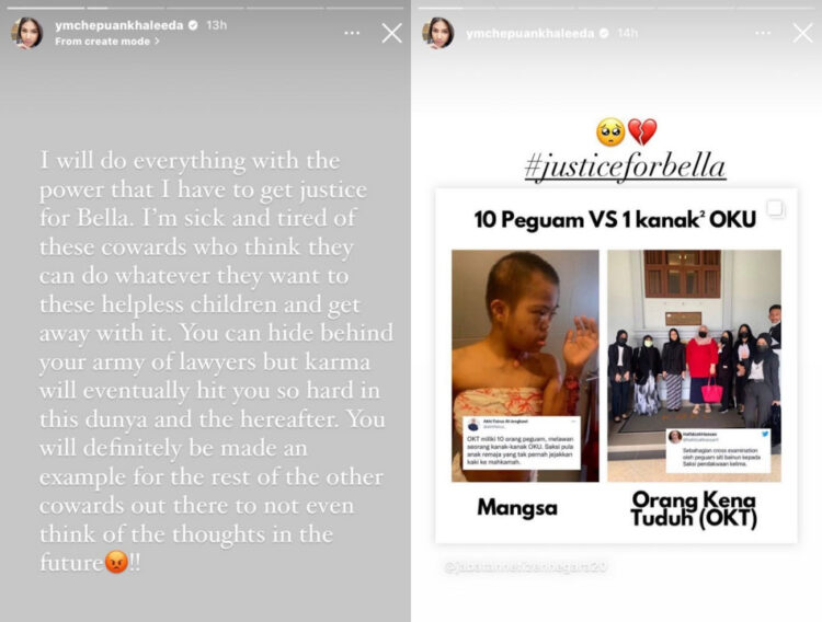 TMJ & Wife Che' Puan Khaleeda Join #JusticeForBella Movement; Rina ...