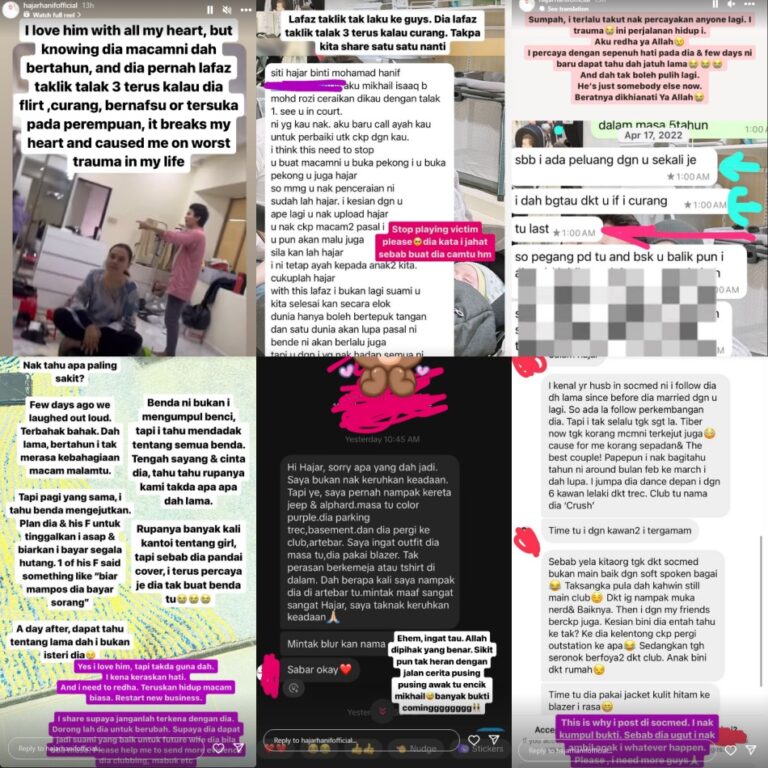 (Video) Influencer Hajar Hanif Caught Husband Mikhail Isaaq Cheating ...