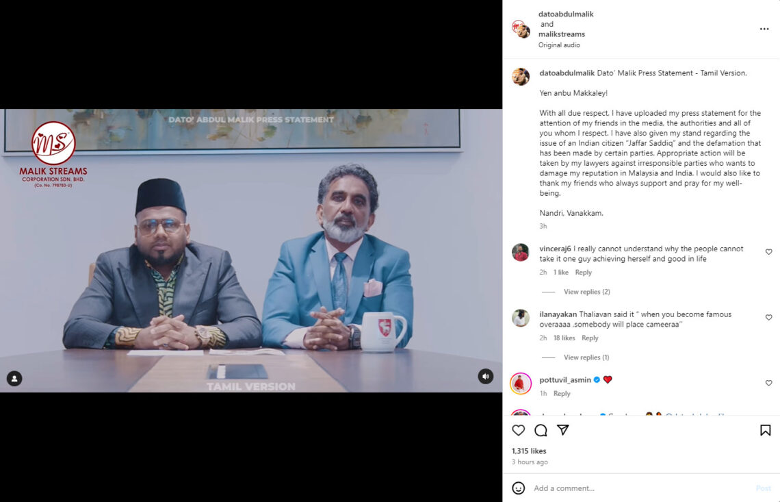 Businessman Dato Malik Threatens To Sue Over "Drug Lord" Allegations ...