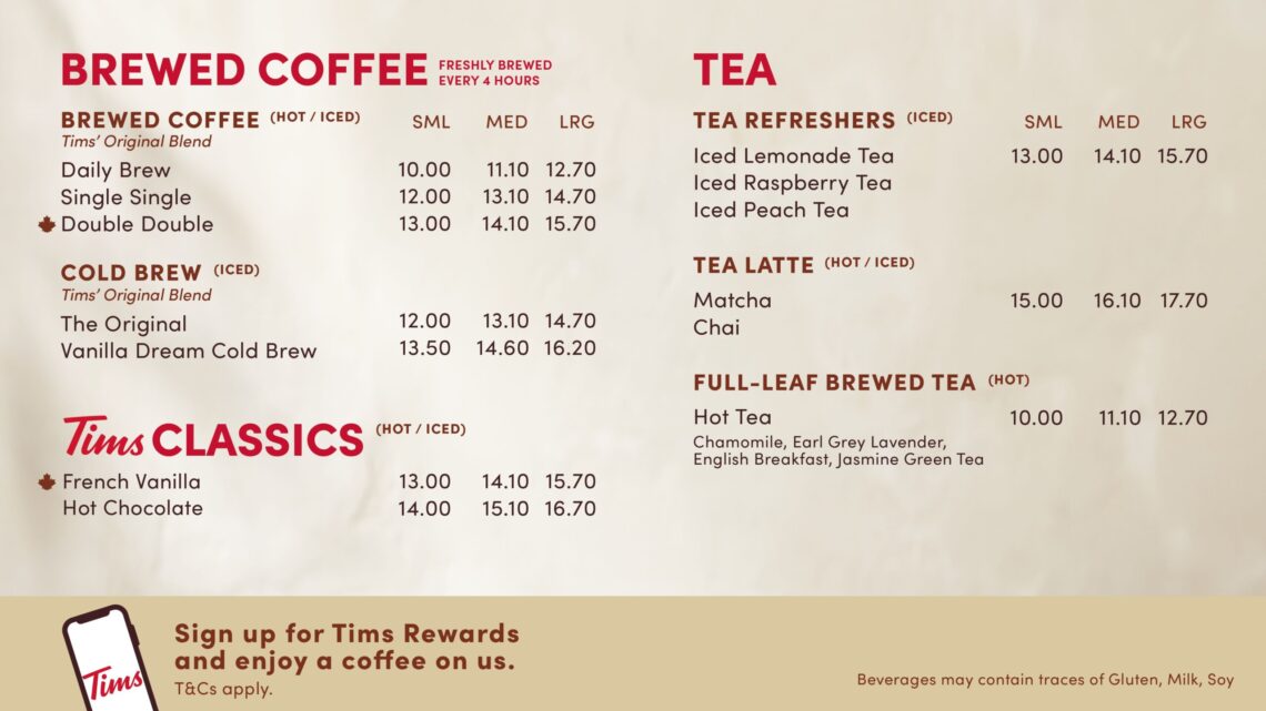 Tim Hortons Malaysia Makes Debut In IOI City Mall & Sunway Velocity; Full Menu Included - Hype ...